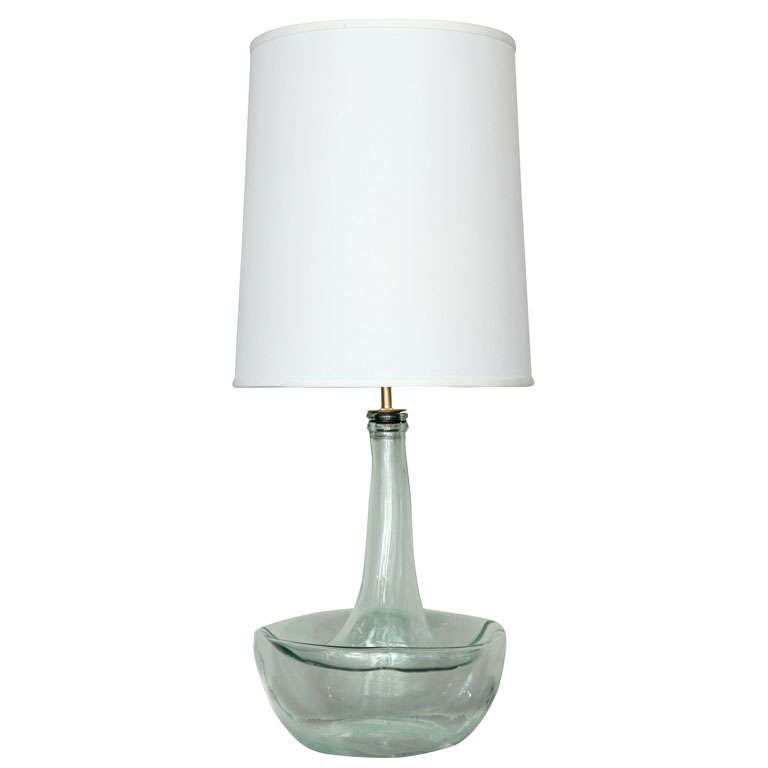 Hand Blown Long Neck Table Lamp at 1stDibs