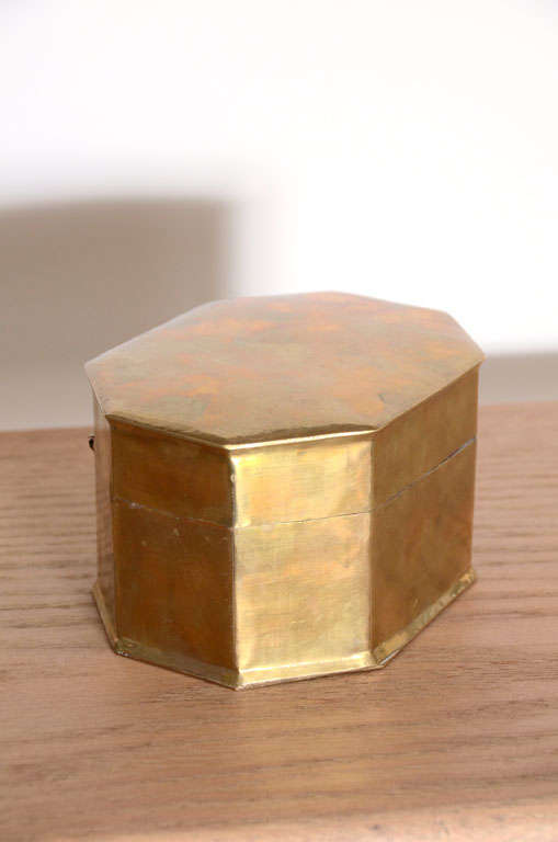Burnished Brass Octagonal Box at 1stDibs