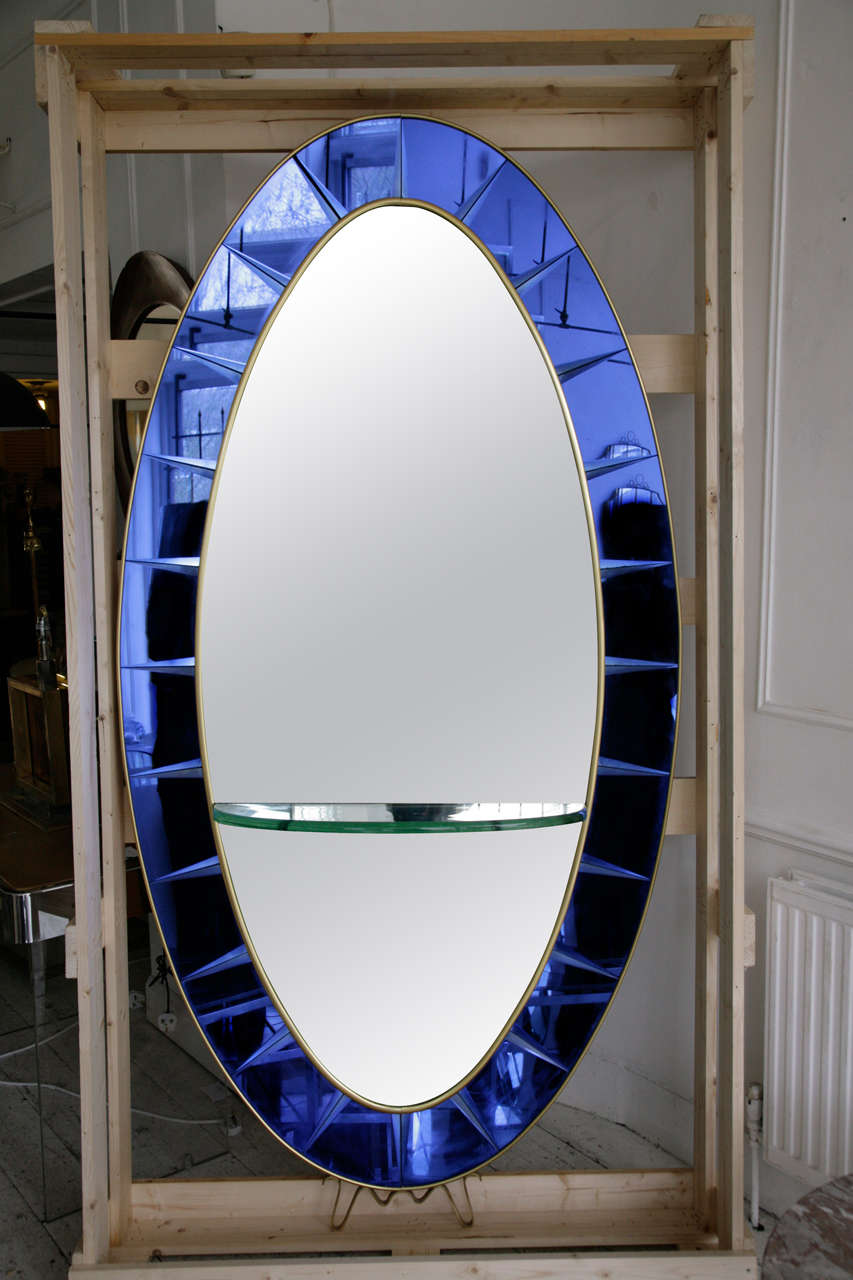 Large Mirror with shelf by Crystal Arte at 1stDibs