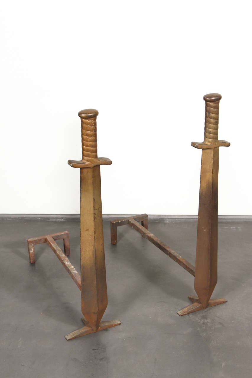 Sword Andirons at 1stDibs