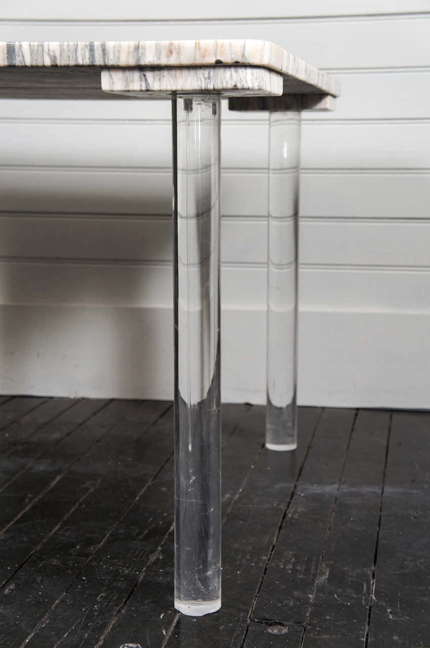 Lucite and Marble Table at 1stDibs
