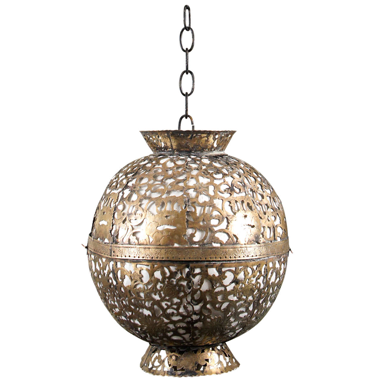 Three Chased Brass Lanterns at 1stDibs