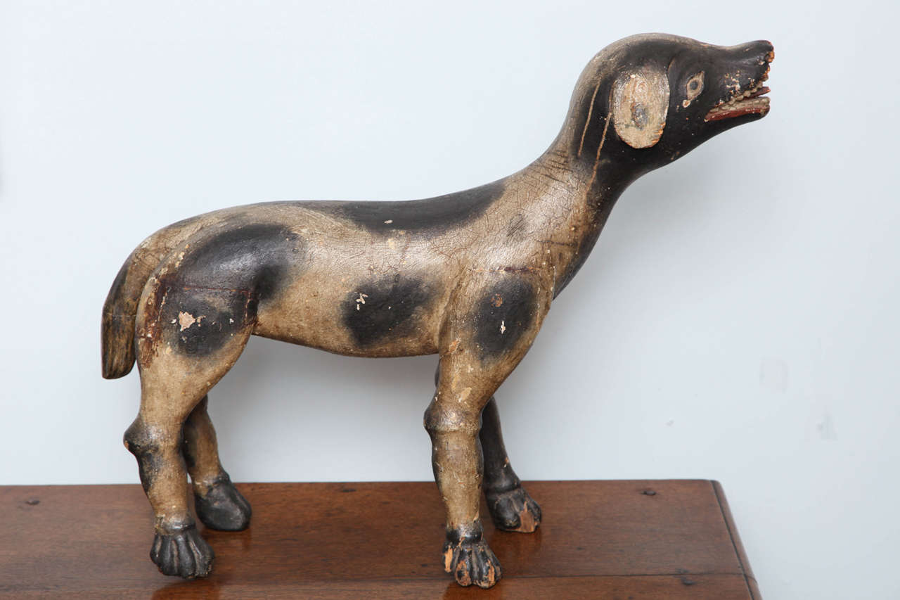 Rare Early 18th century Irish Carved Folk Art Talbot For Sale at ...