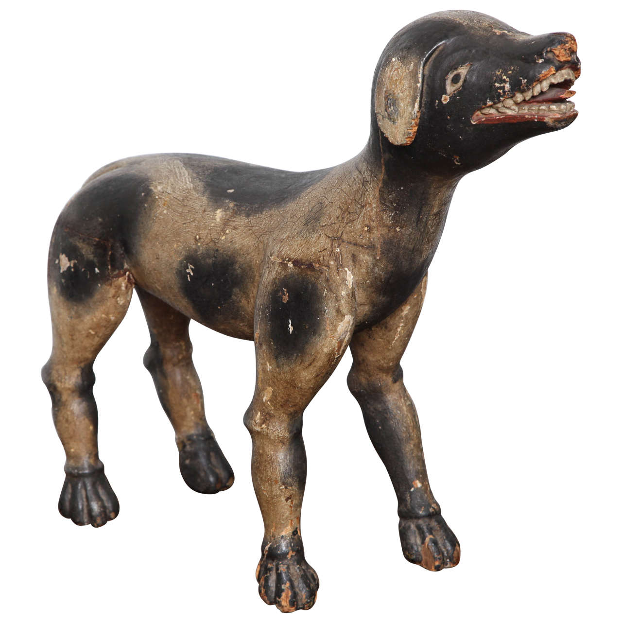 Rare Early 18th century Irish Carved Folk Art Talbot For Sale at ...