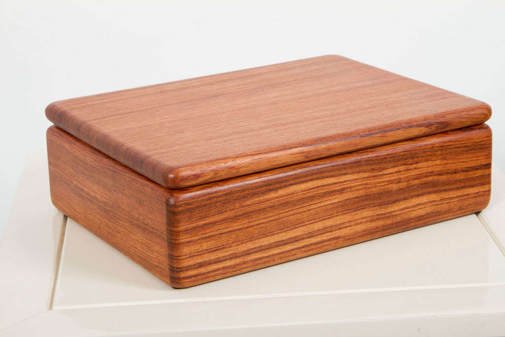 American Craft Rectangular Teak 'Cigar' Jewelry Box For Sale at 1stDibs ...