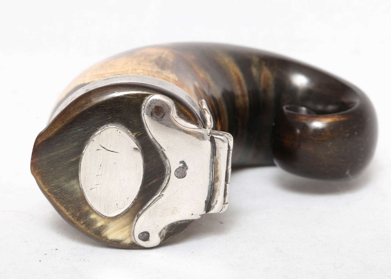 Georgian Sterling Silver-Mounted Ram's Horn Scottish Snuff Mull at 1stDibs