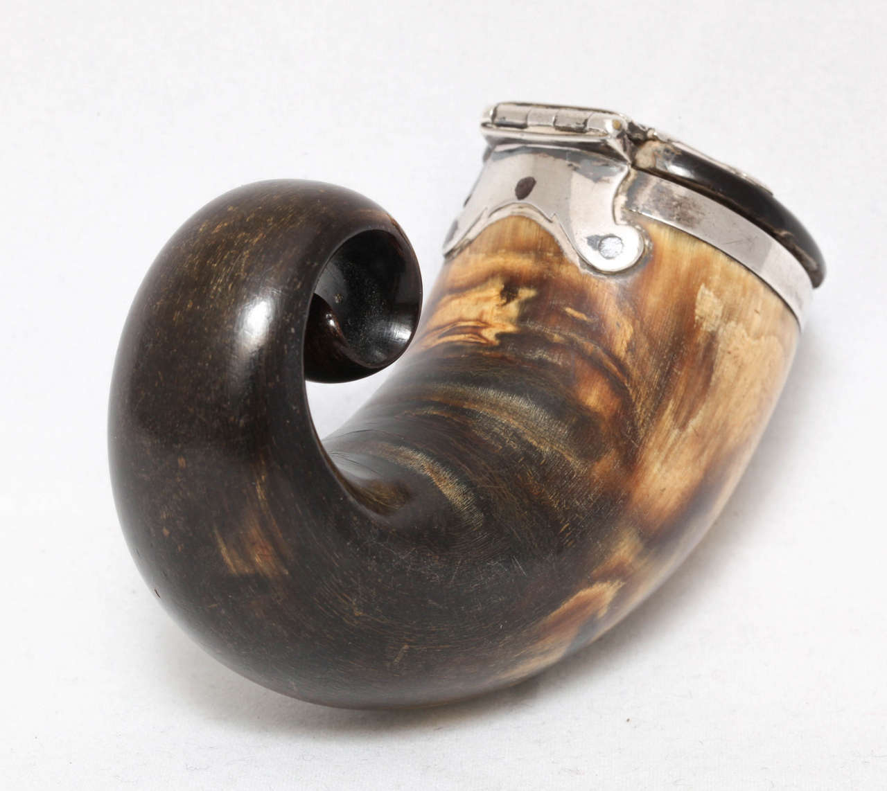 Georgian Sterling Silver-Mounted Ram's Horn Scottish Snuff Mull at 1stDibs
