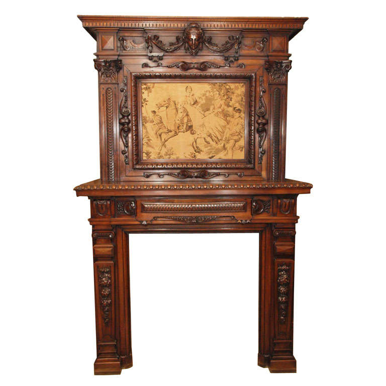 Antique Walnut Mantle at 1stDibs