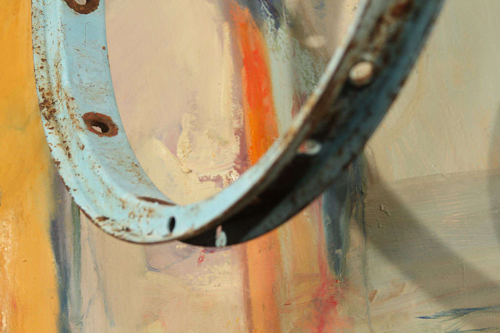 industrial blue tire rim light fixture at 1stDibs