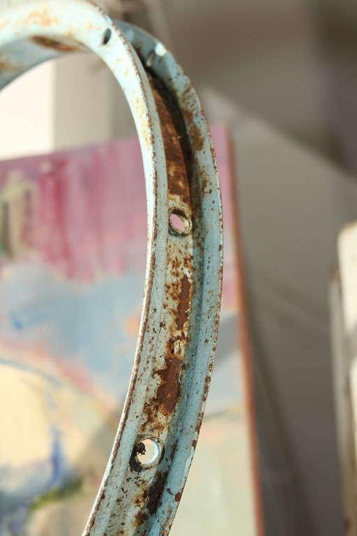 industrial blue tire rim light fixture at 1stDibs