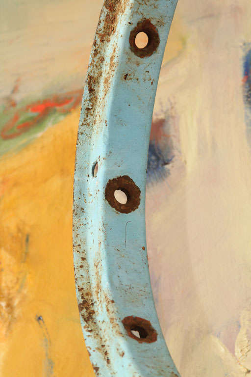 industrial blue tire rim light fixture at 1stDibs