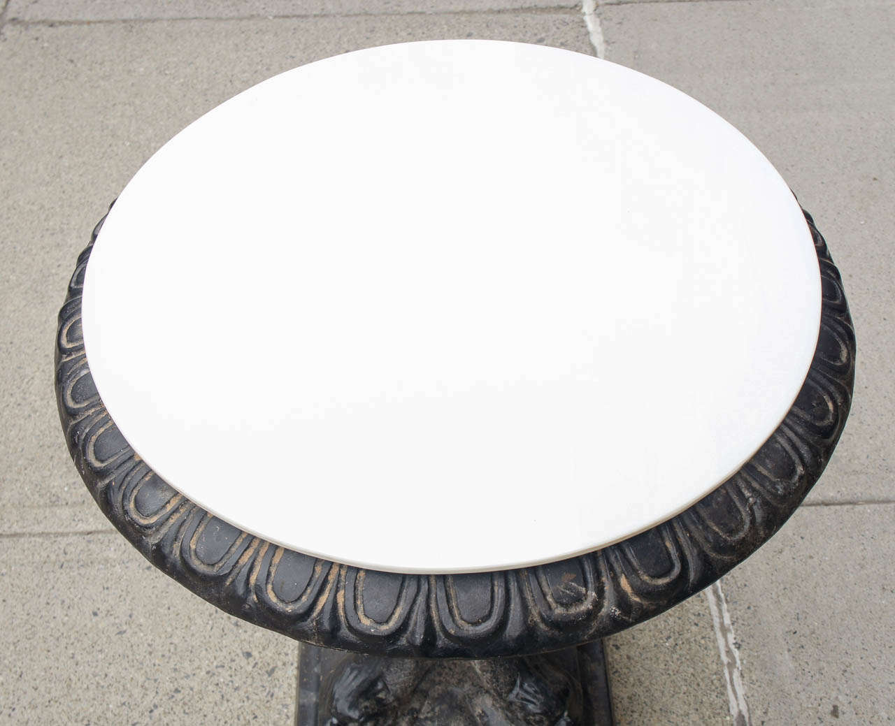 Vintage Cast Metal Garden Urn Table at 1stdibs