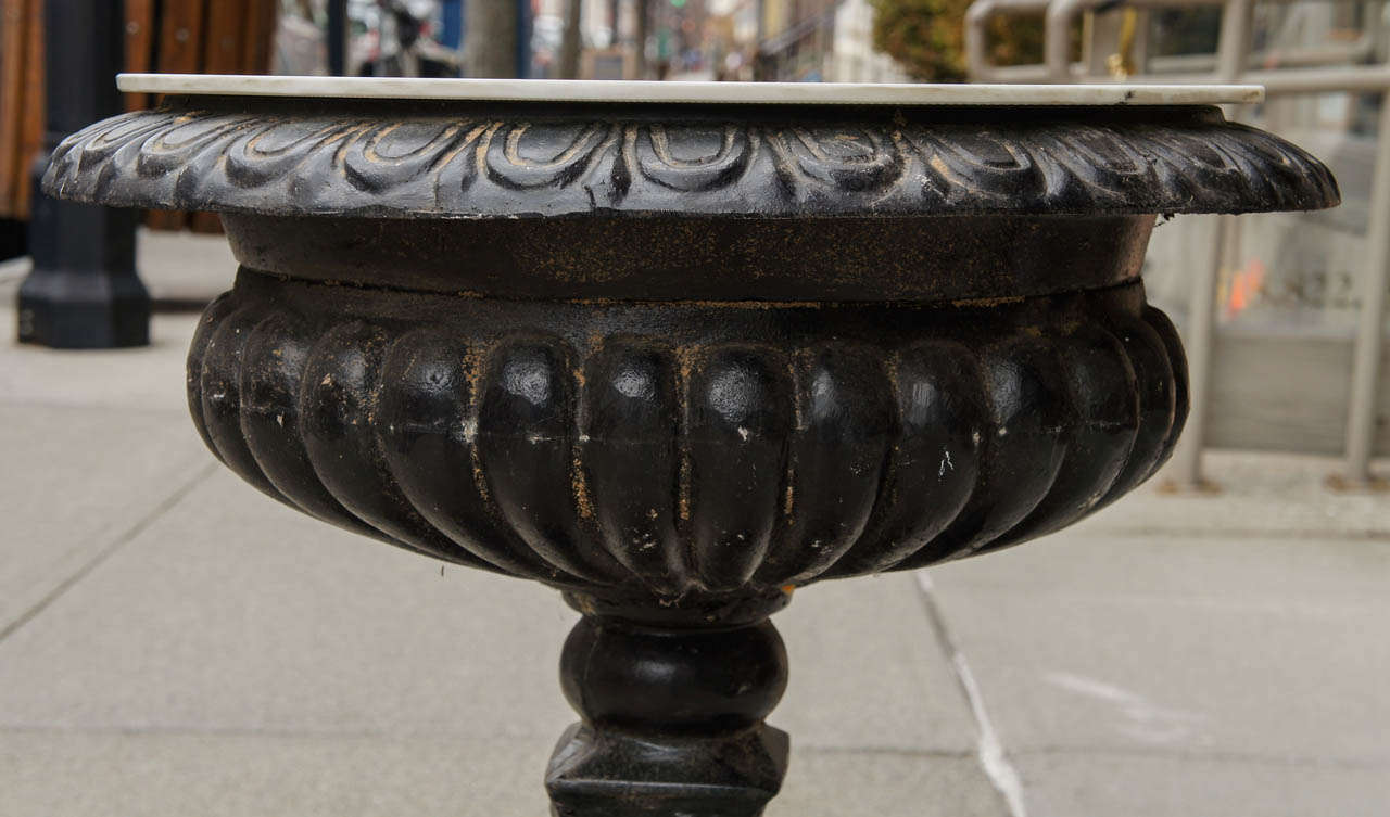 Vintage Cast Metal Garden Urn Table at 1stDibs