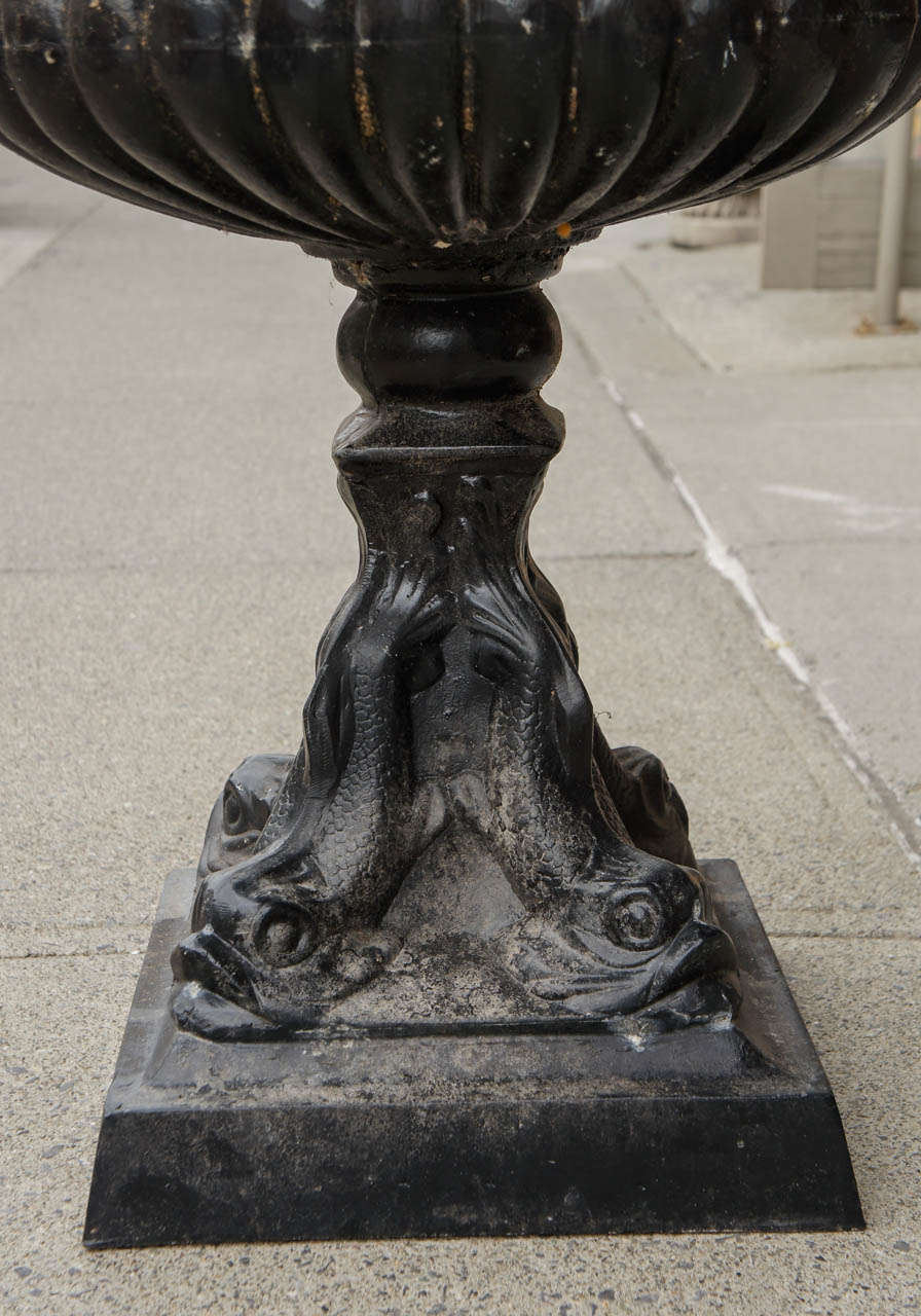 Vintage Cast Metal Garden Urn Table at 1stdibs