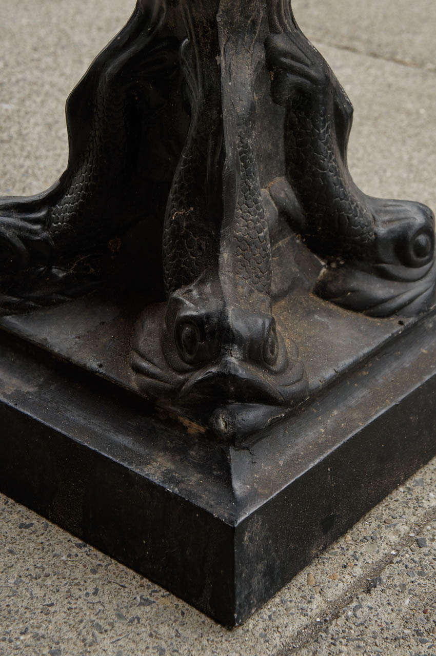 Vintage Cast Metal Garden Urn Table at 1stDibs
