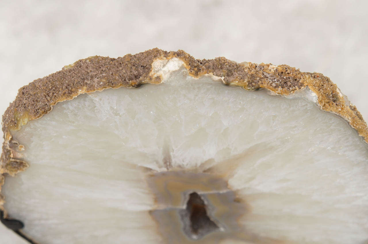 Two Agate Geode Slices Mounted on Forged Iron Stands at 1stDibs | agate ...