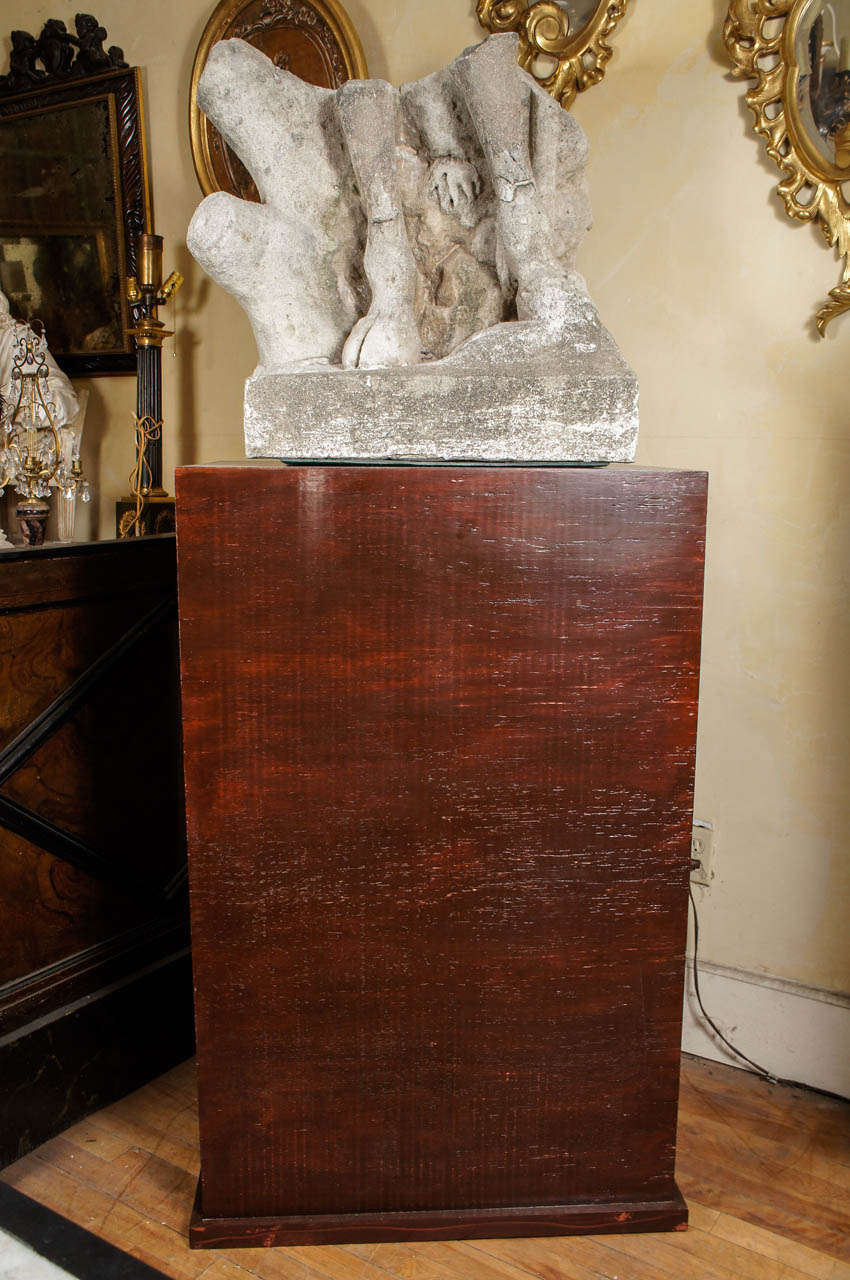 Large Late 18th or Early 19th Carved Limestone Statue Fragment at 1stDibs