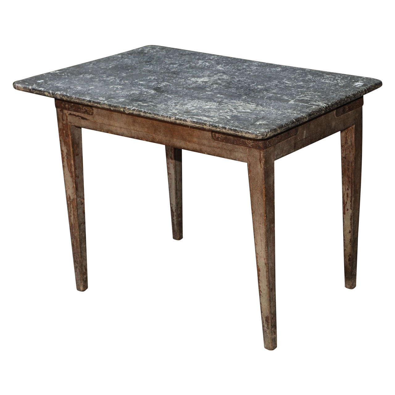 A Marble Top Table with Bleached Oak Base at 1stDibs