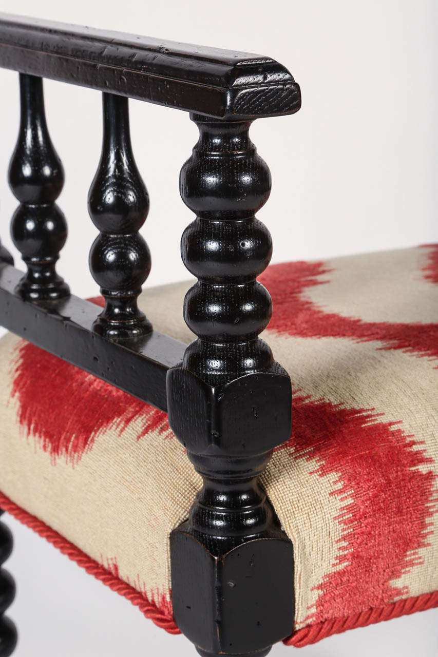 Small Black Wooden Bench at 1stDibs