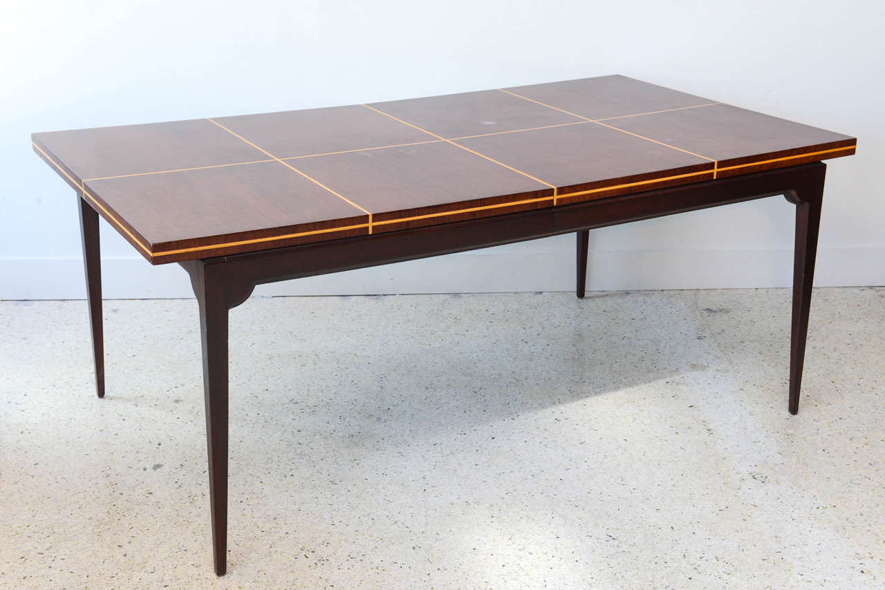 Modern Mahogany and Maple Parquetry Inlaid Dining Table by Tommi ...