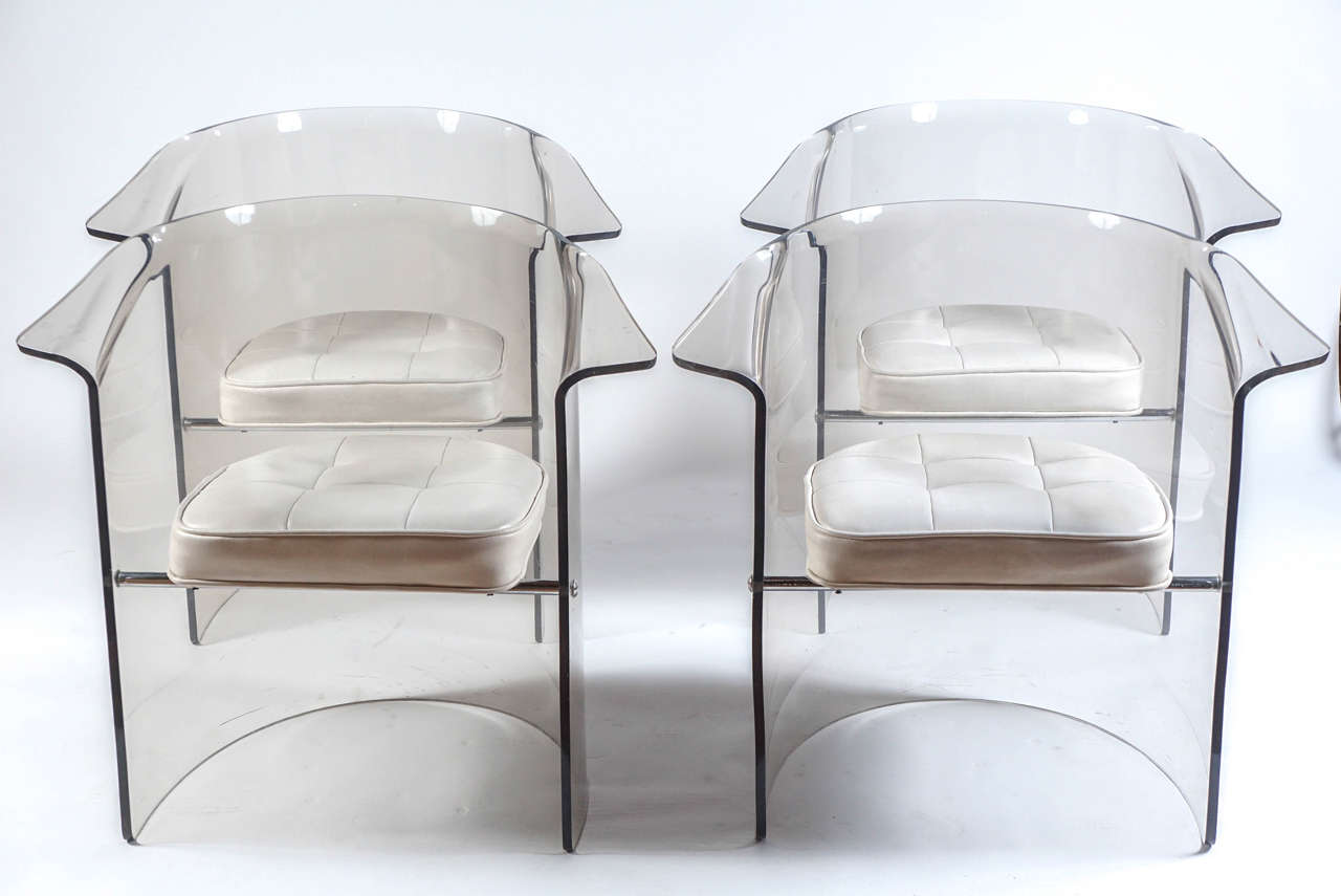 Eight Lucite Dining Chairs in the Style of Laverne at 1stDibs