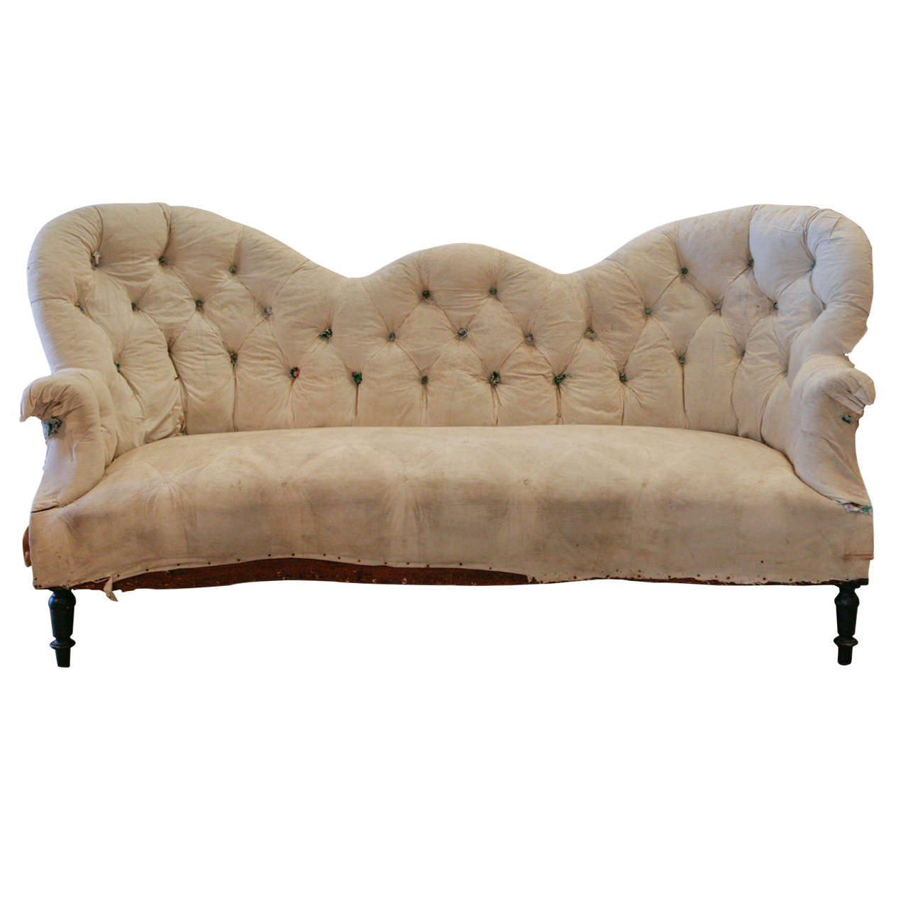 French Tufted Settee , C. 1880 at 1stDibs