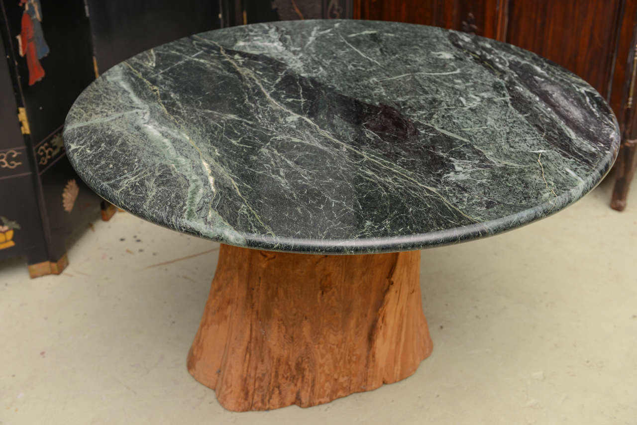 Organic Michael Taylor Tree Trunk Marble Dining Table, Mid-Century ...