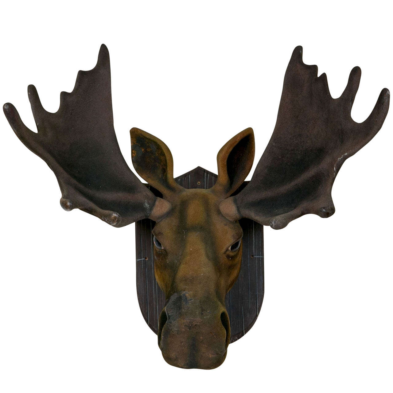 Faux Flocked Moose Head For Sale at 1stDibs