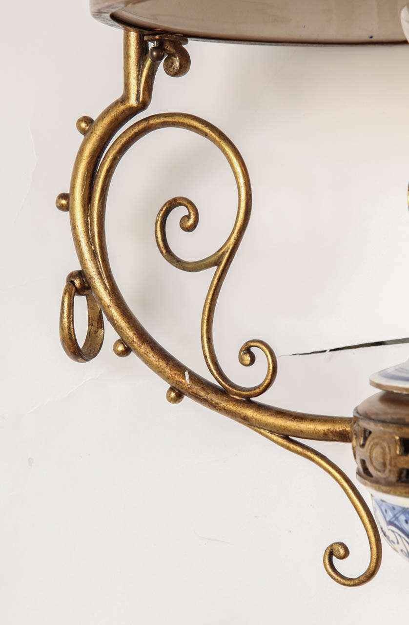 Single-Light Dutch Delft Fixture at 1stDibs