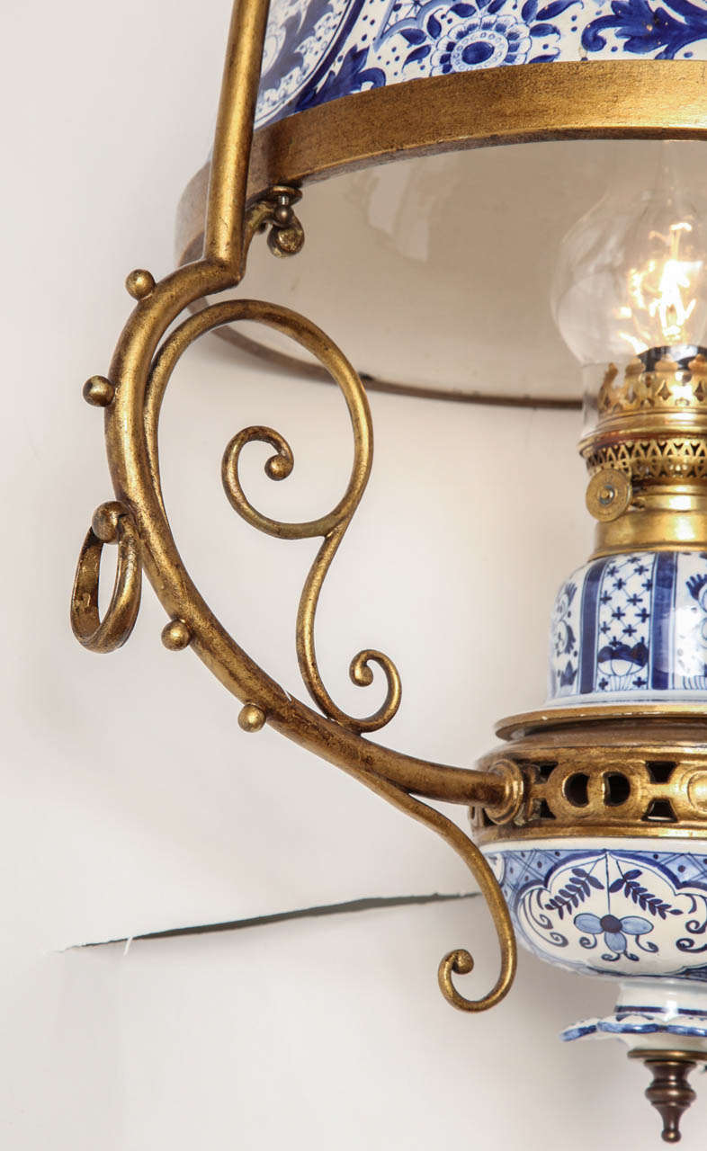 Single-Light Dutch Delft Fixture at 1stDibs