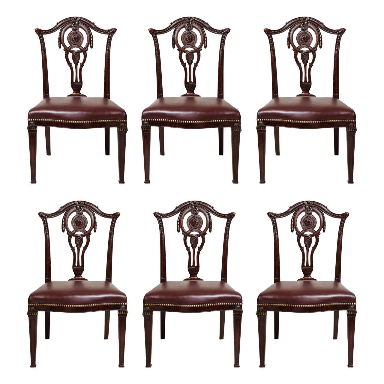 Set of Six English Neoclassical Dining Chairs For Sale at 1stDibs ...