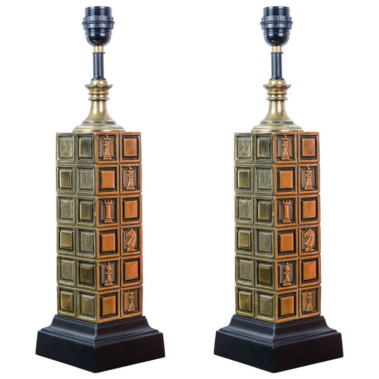 Pair of 1960's chest lamps at 1stDibs