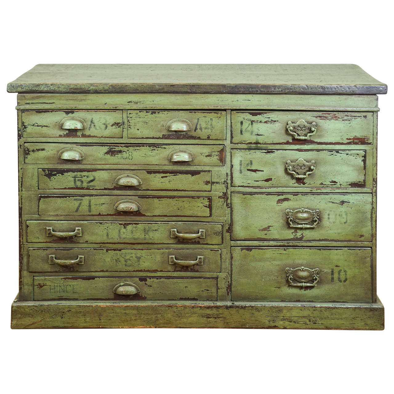 Original Painted Multi Drawer Dresser Base at 1stDibs