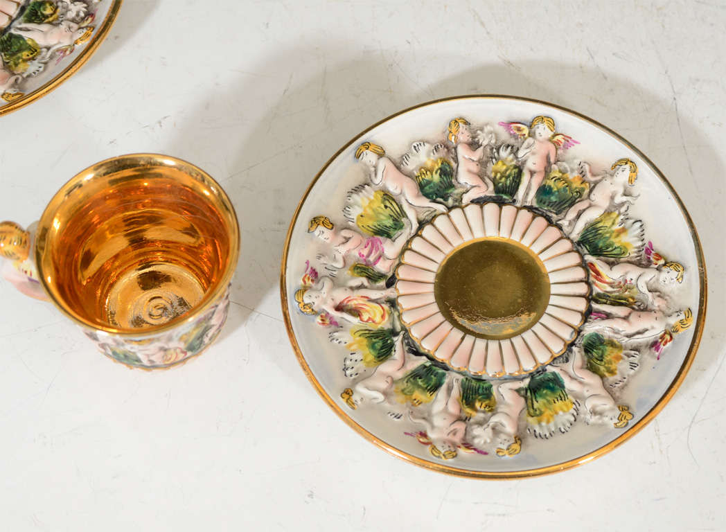 Vintage Italian Capodimonte Tea or Espresso Service for Six For Sale at ...