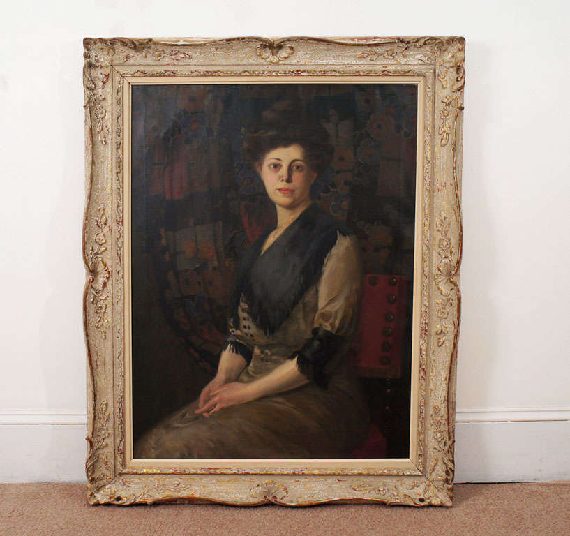 Oil on Canvas Portrait of a Lady by Rudolf Carl Mueller, circa 1905 For ...