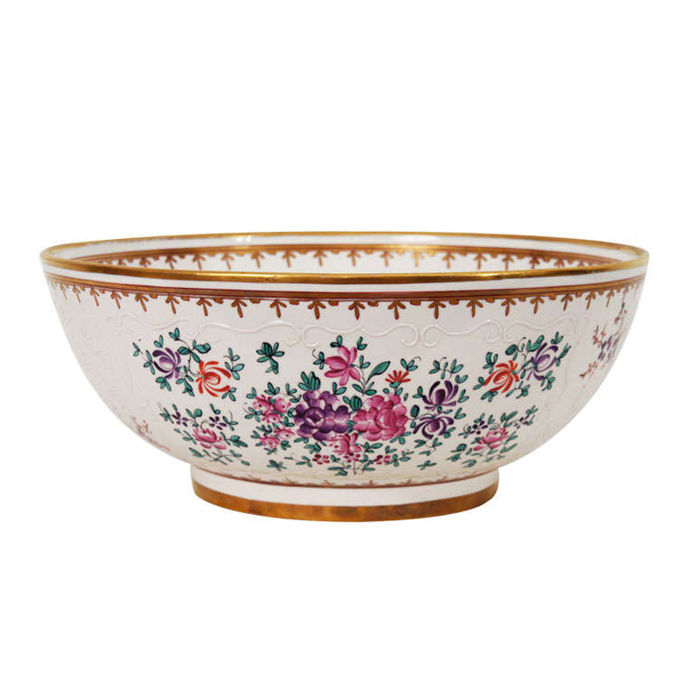 Large Porcelain Center Bowl by Samson, circa 1900, France at 1stDibs