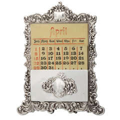 Antique Silver Perpetual Calendar - 6 For Sale on 1stDibs