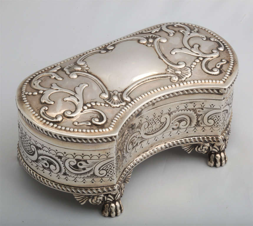 Sterling Silver Footed and Hinged Jewelry Box at 1stDibs