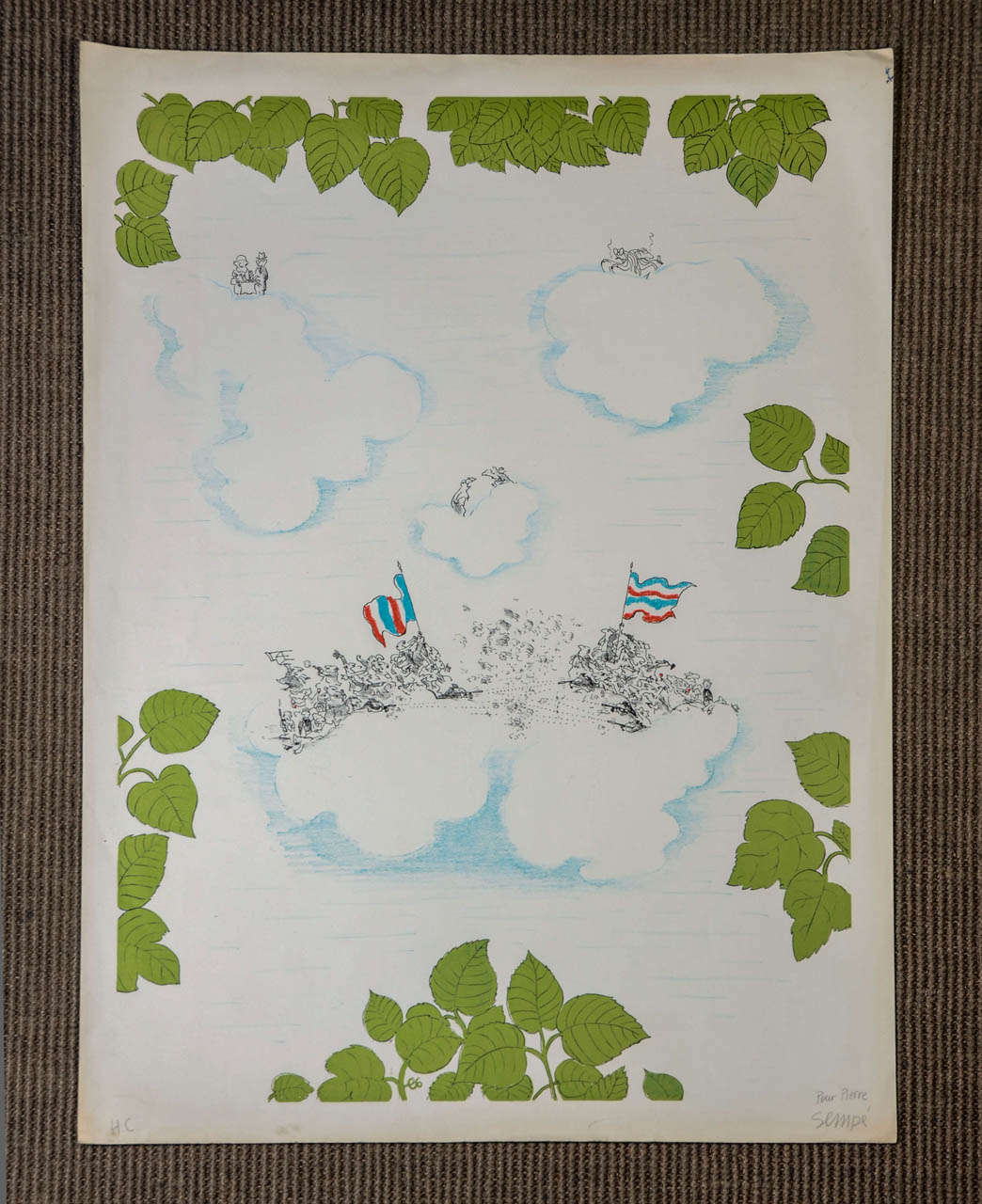 Color Lithograph by Sempe, Non-Commercial Print, Signed and Dedicated ...