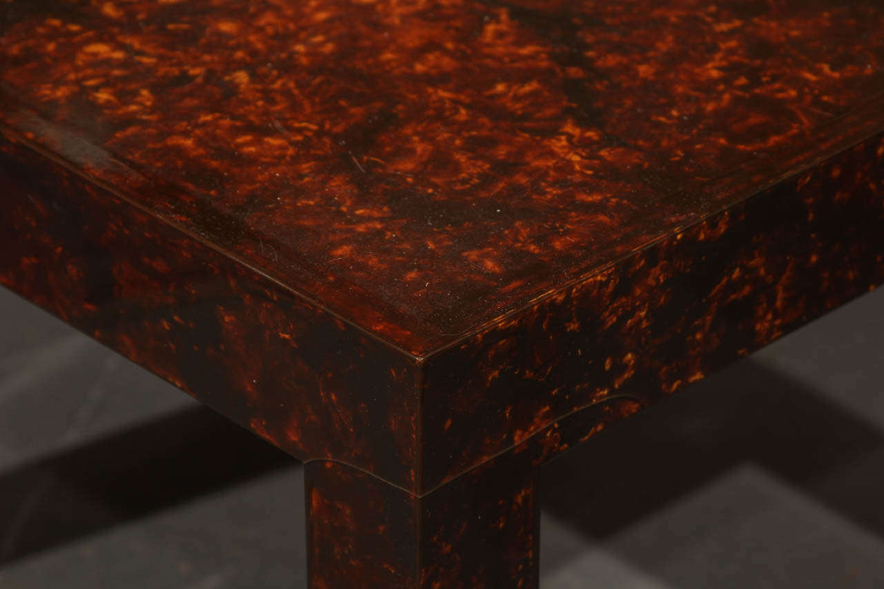 Mid Century Faux Tortoise Side Table For Sale at 1stDibs