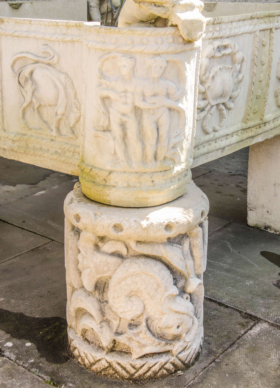 Composite Stone Pond on Decorative Plinths For Sale at 1stDibs