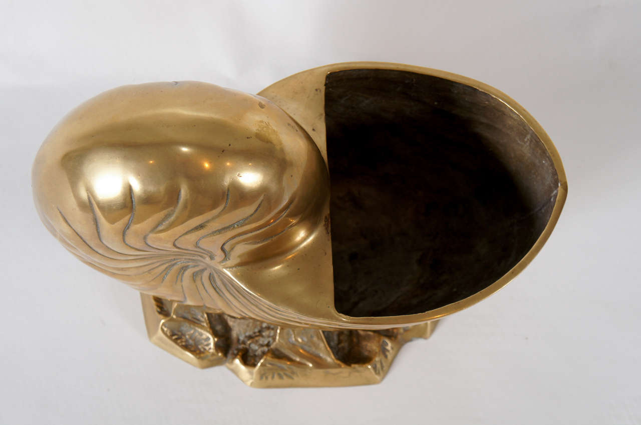 A Large Brass Nautilus Shell Vase at 1stDibs