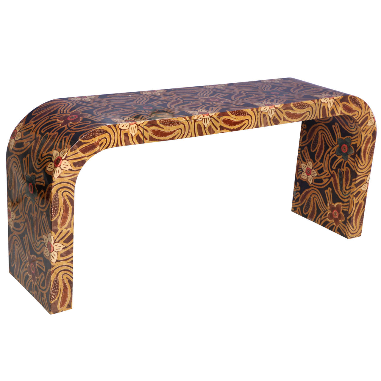 Karl Springer Batik Console at 1stDibs