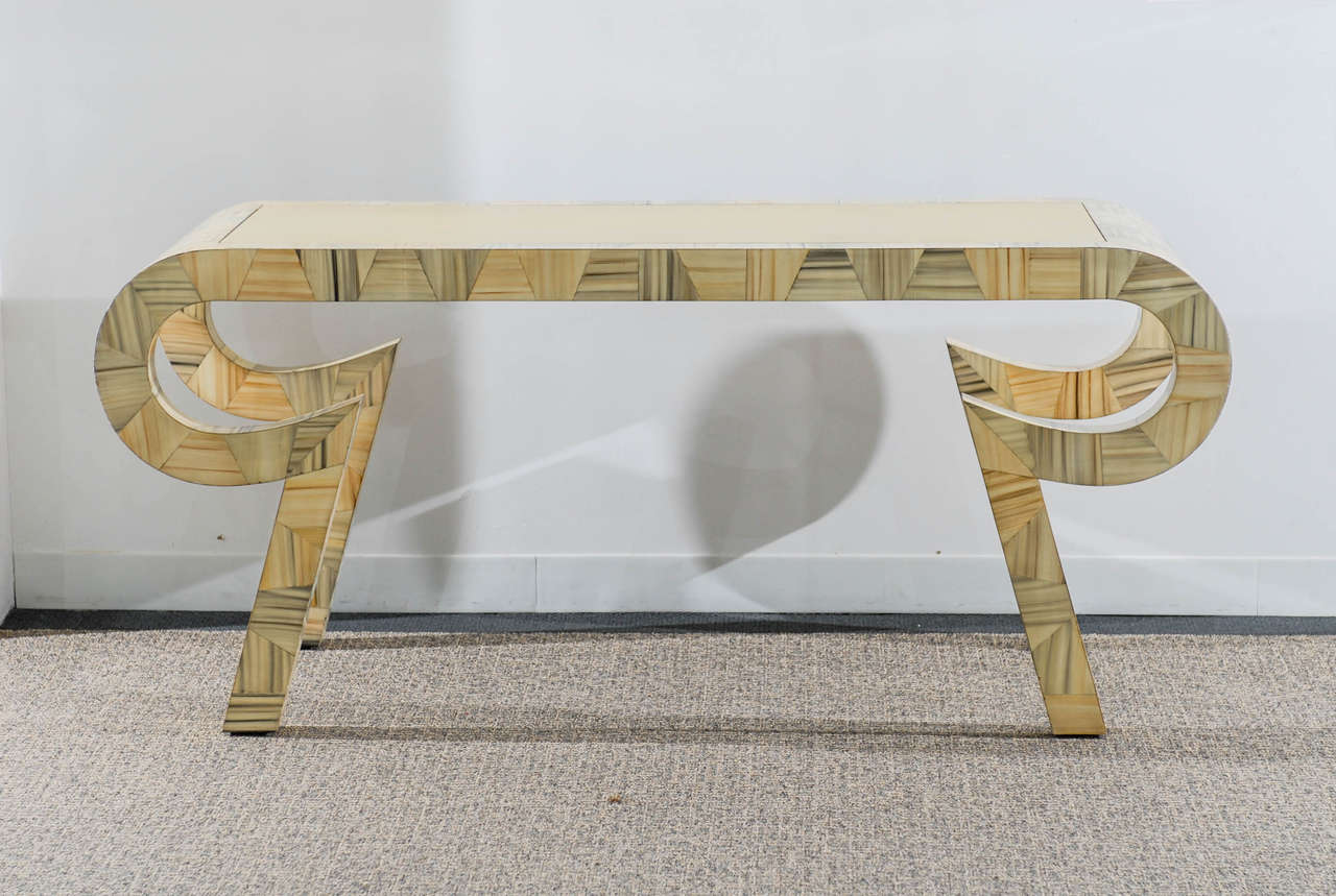 Stunning Console/Desk in the Style of Karl Springer at 1stDibs