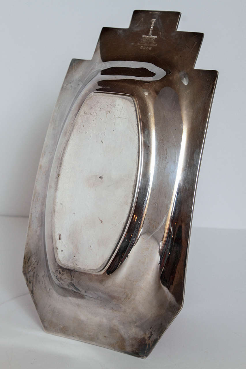 Machine Age Art Deco Louis Rice Skyscraper Silver Plate Tray Small ...