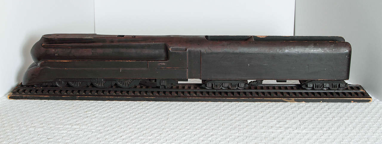 Machine Age Art Deco Raymond Loewy Hand Carved PRR Streamliner Train ...