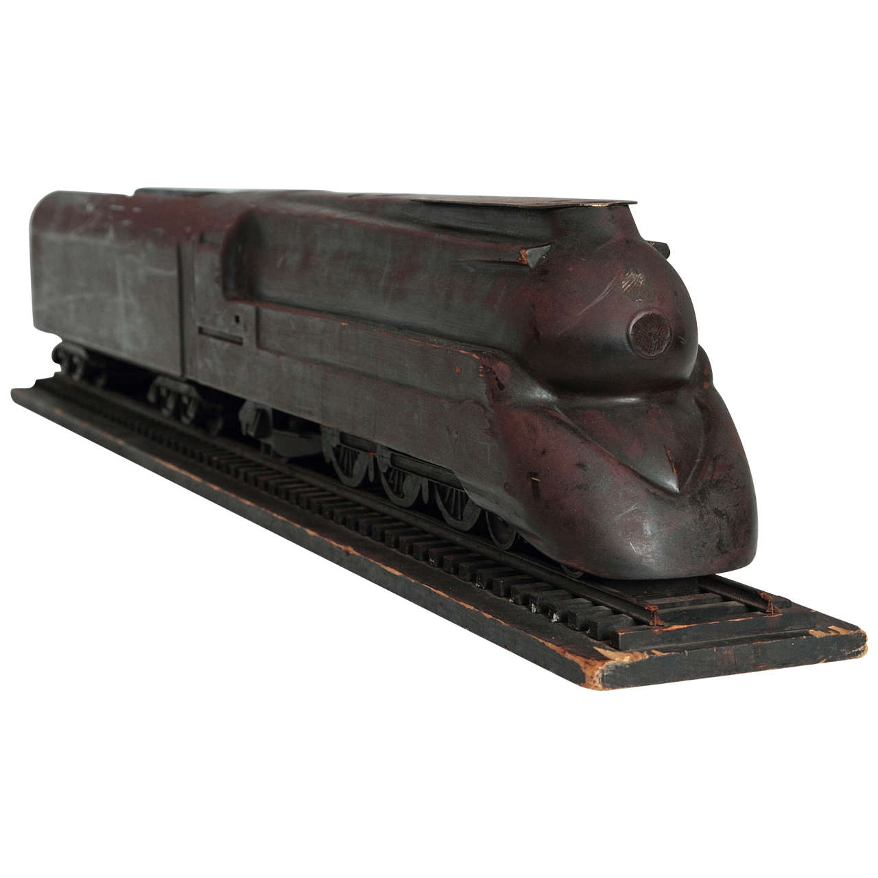 Machine Age Art Deco Raymond Loewy Hand Carved PRR Streamliner Train ...