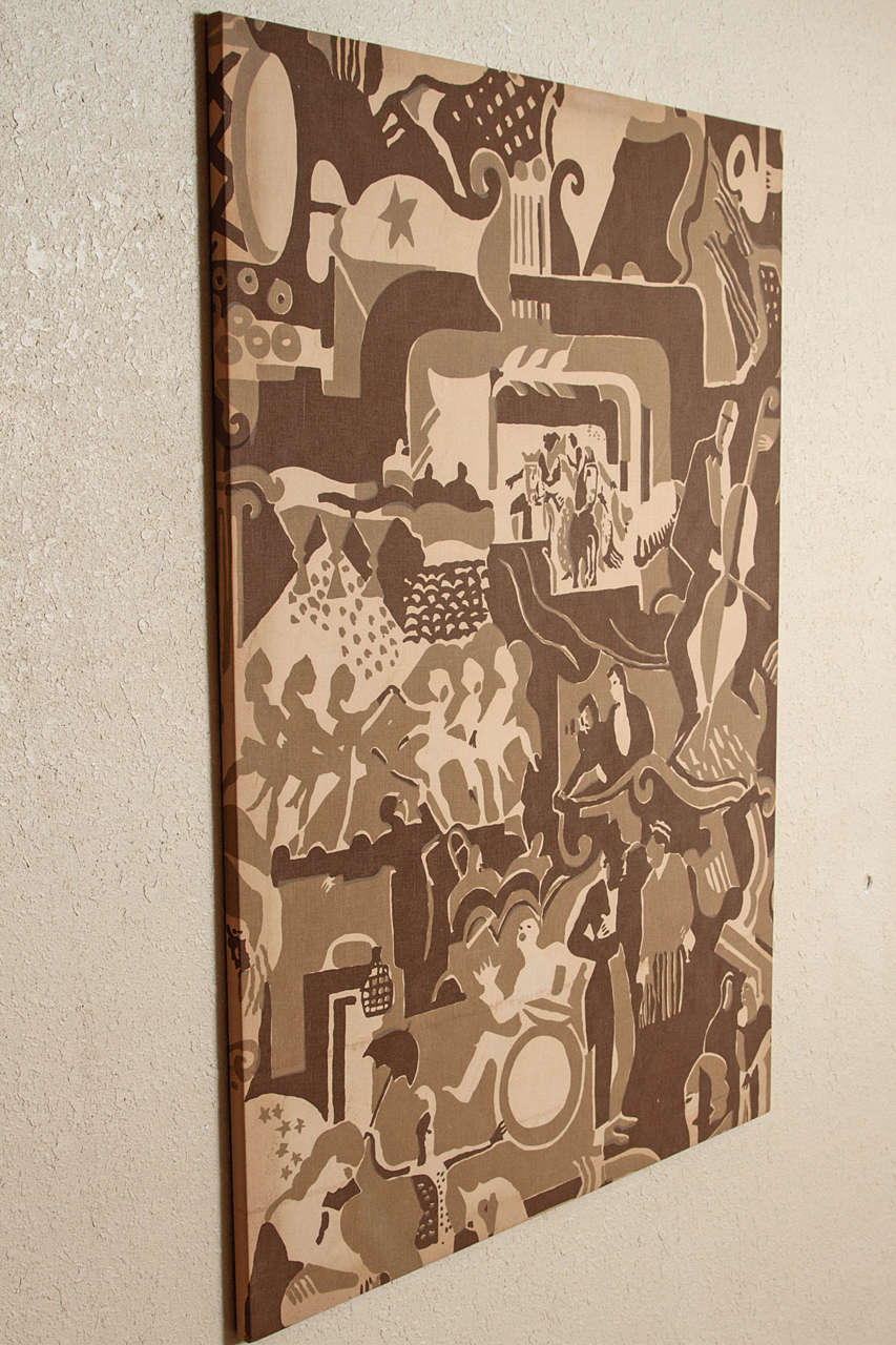 Extreme Jazz Age Mounted Stockwell Fabric, after Radio City Ruth Reeves ...