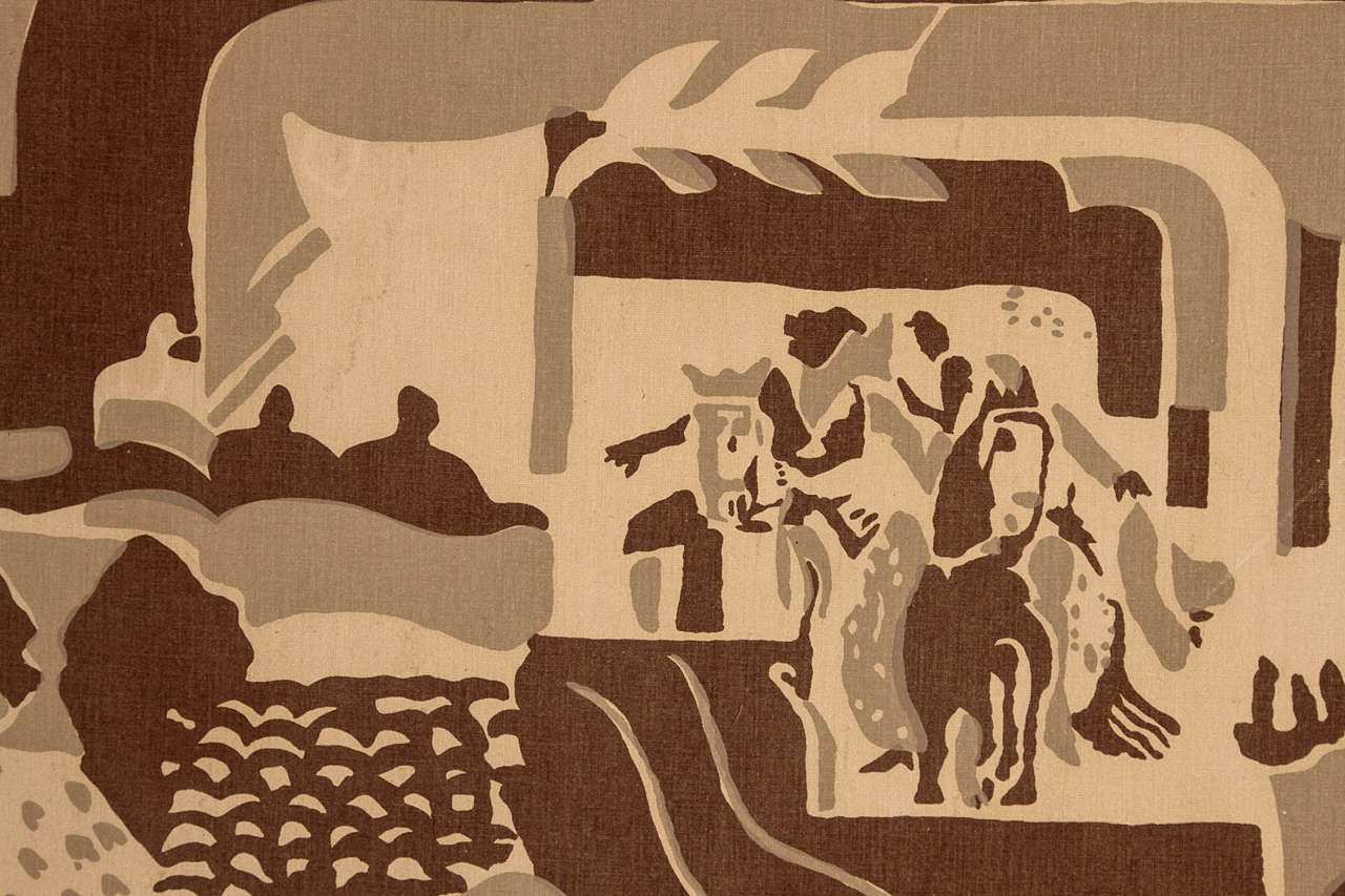 Extreme Jazz Age Mounted Stockwell Fabric, after Radio City Ruth Reeves ...