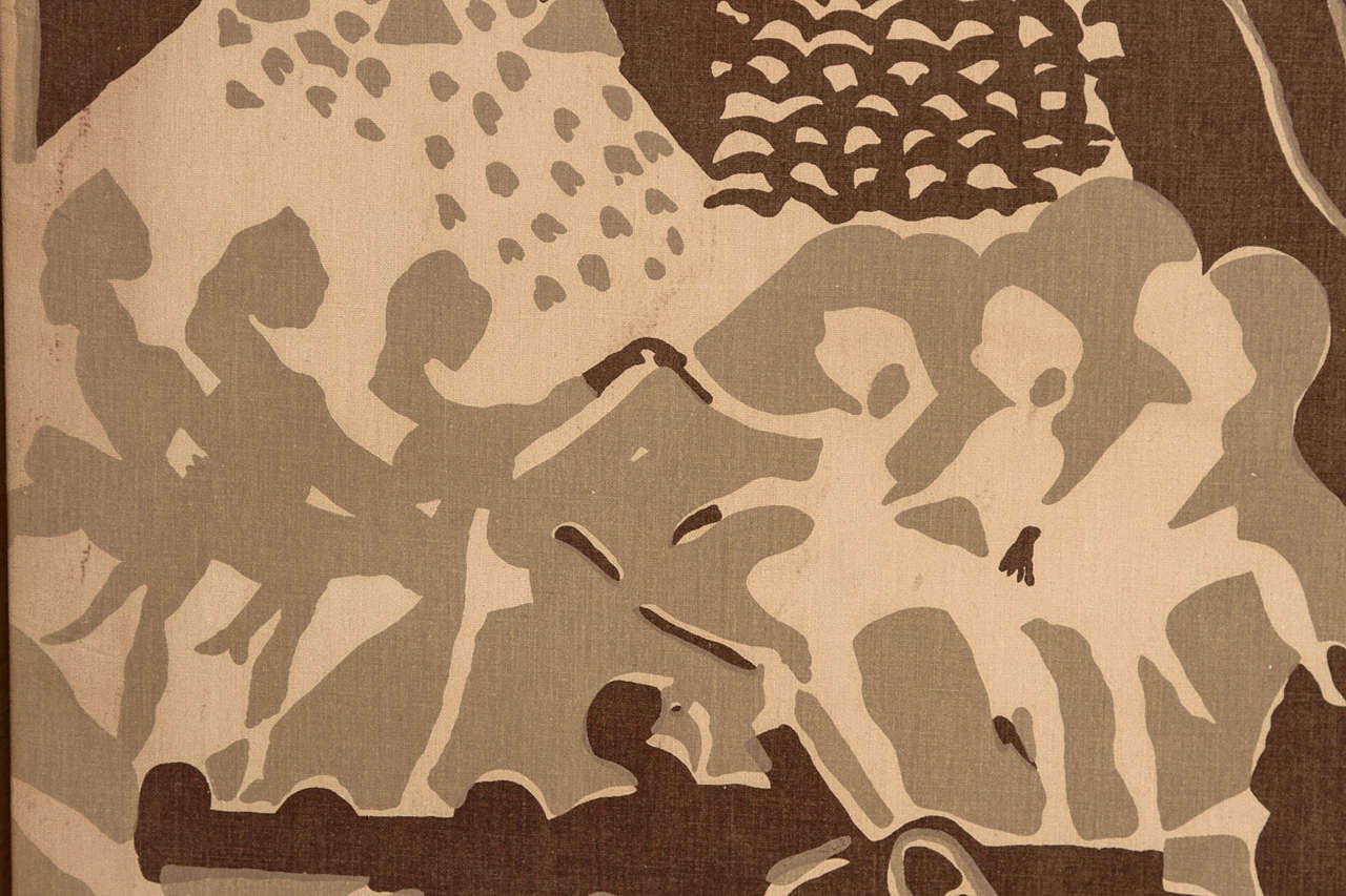 Extreme Jazz Age Mounted Stockwell Fabric, after Radio City Ruth Reeves ...